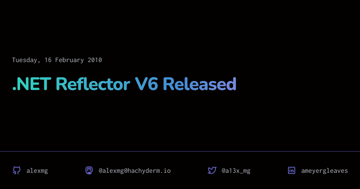 .NET Reflector V6 Released